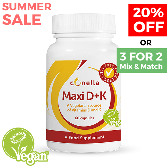 Conella. Maxi Vit D & K | 60 capsules | A vegetarian source of Vitamins ...